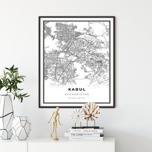 Kabul Map Print Afghanistan Map Art Poster Islam City - Etsy
