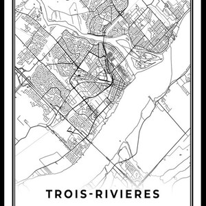 Trois-rivieres Map Print Quebec QC Canada City Street Road - Etsy