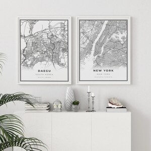 Daegu Map Print, South Korea Map Art Poster, Daeku City Map Wall Art ...