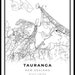 Tauranga Map Print, New Zealand Map Art Poster, Bay of Plenty, City Map ...
