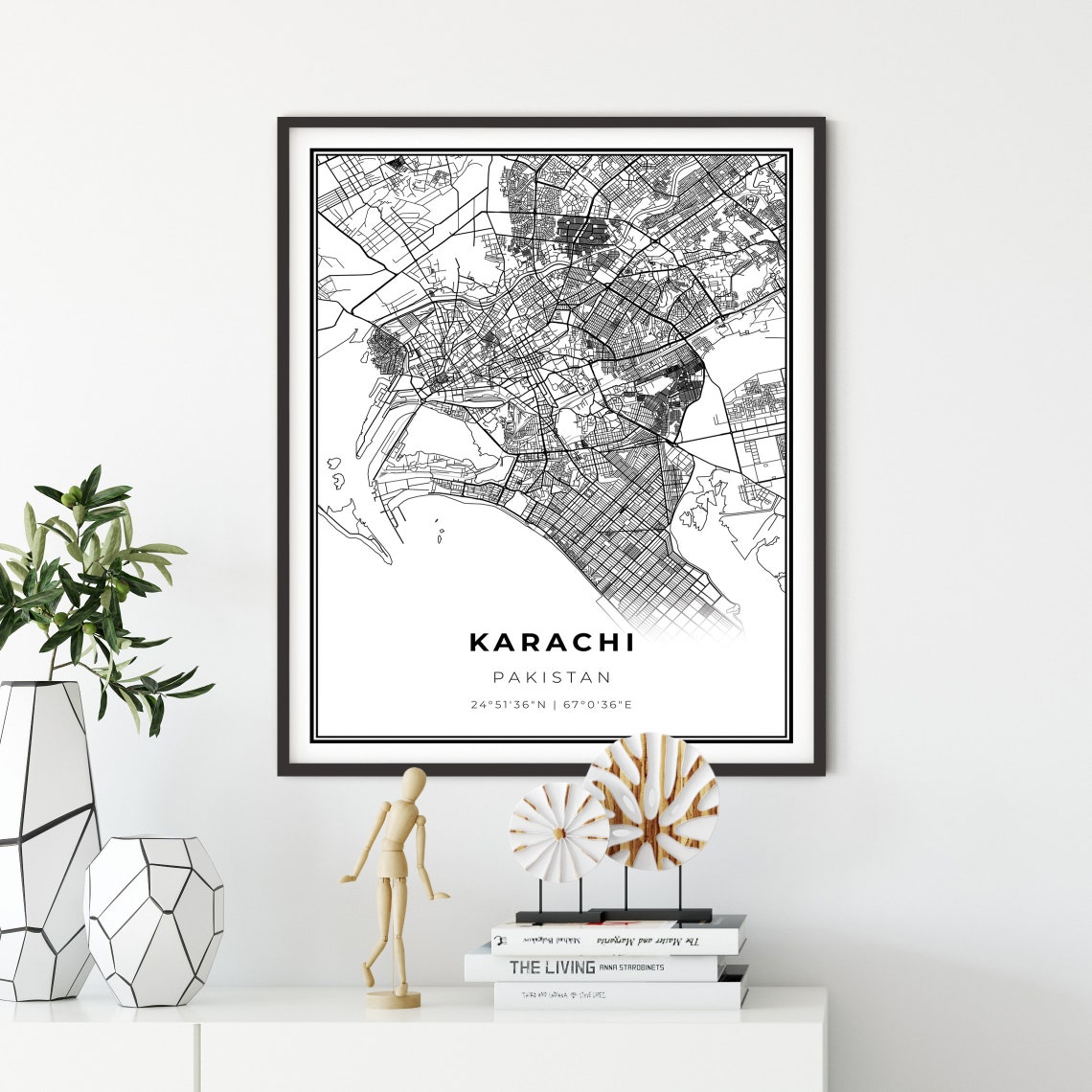 Karachi Map Print Pakistan Map Art Poster City Street Road | Etsy