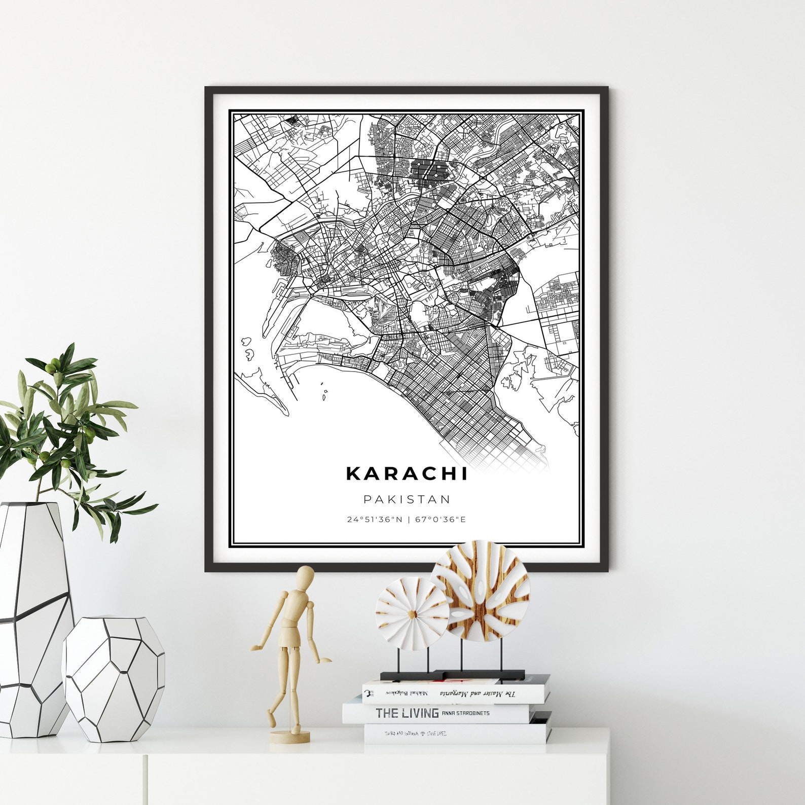 Karachi Map Print Pakistan Map Art Poster City Street Road | Etsy