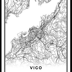 Vigo Map Print, Spain Map Art Poster, City Map Wall Art, Birthday Gifts ...