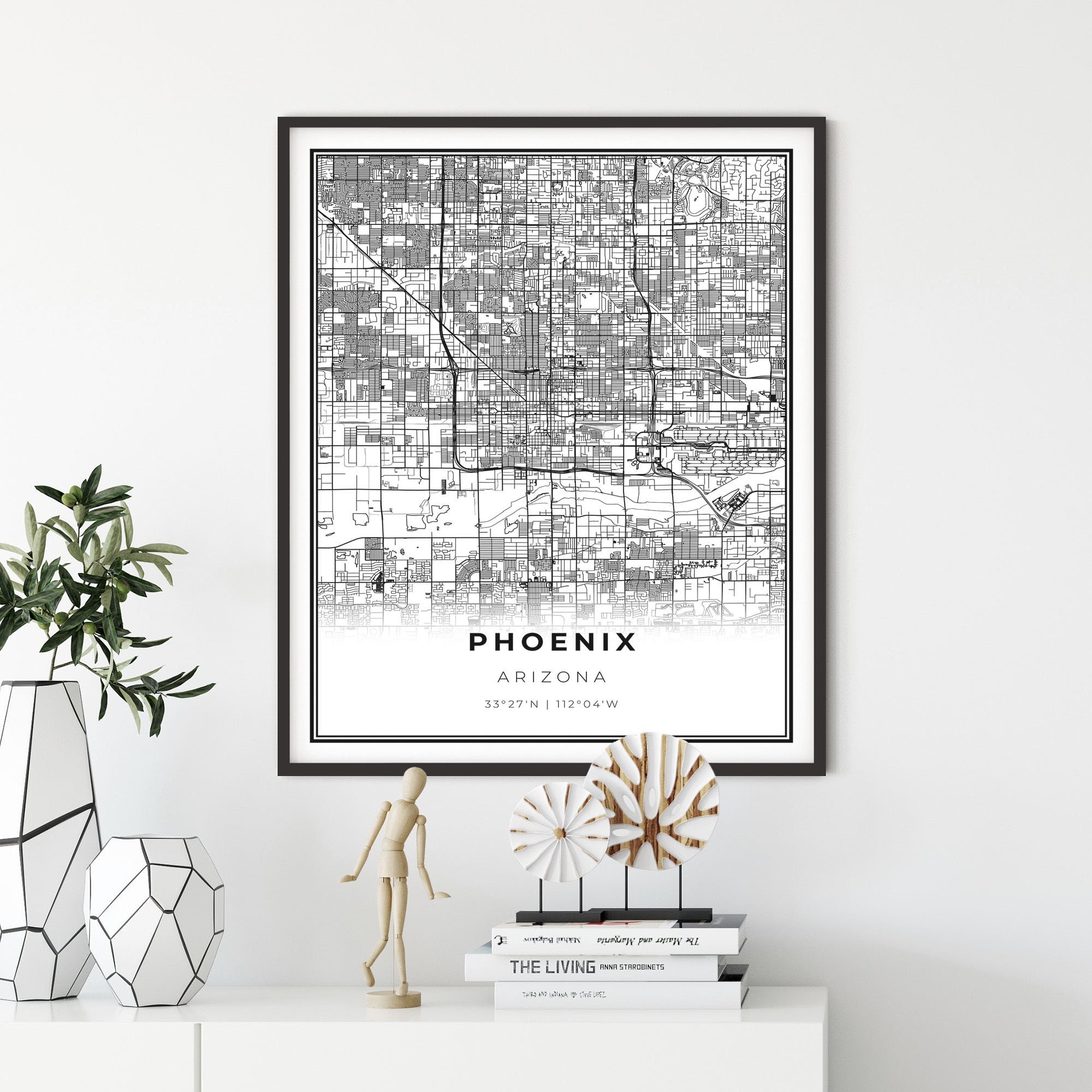 Phoenix Map Print Arizona AZ USA Map Art Poster City Street | Etsy