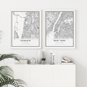 Dunedin Map Print, Florida FL USA Map Art Poster, City Road Street Map ...