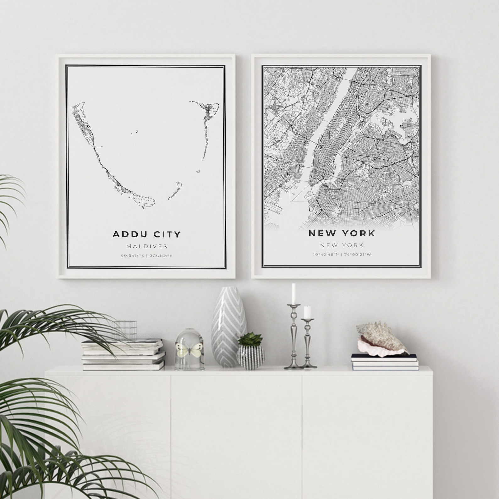 Addu City Map Print, Maldives, Map Art Poster, City Street Road Map ...