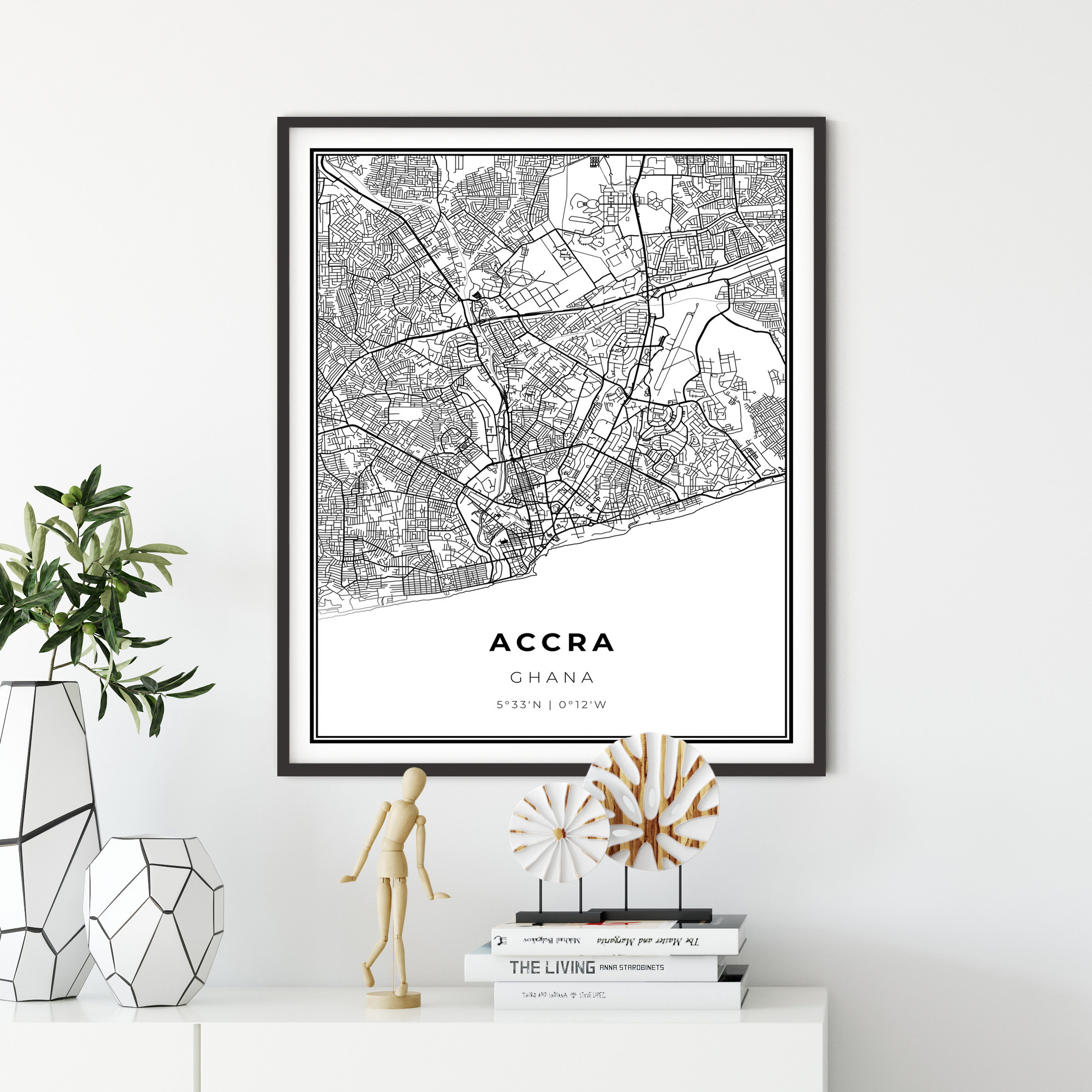 Accra Map Print Ghana Map Art Poster City Map Wall Art - Etsy