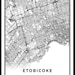 Etobicoke Map Print Toronto Ontario ON Canada Map Art Poster - Etsy