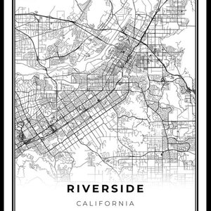 Riverside California Map Print: Minimalist City Street Art - Etsy