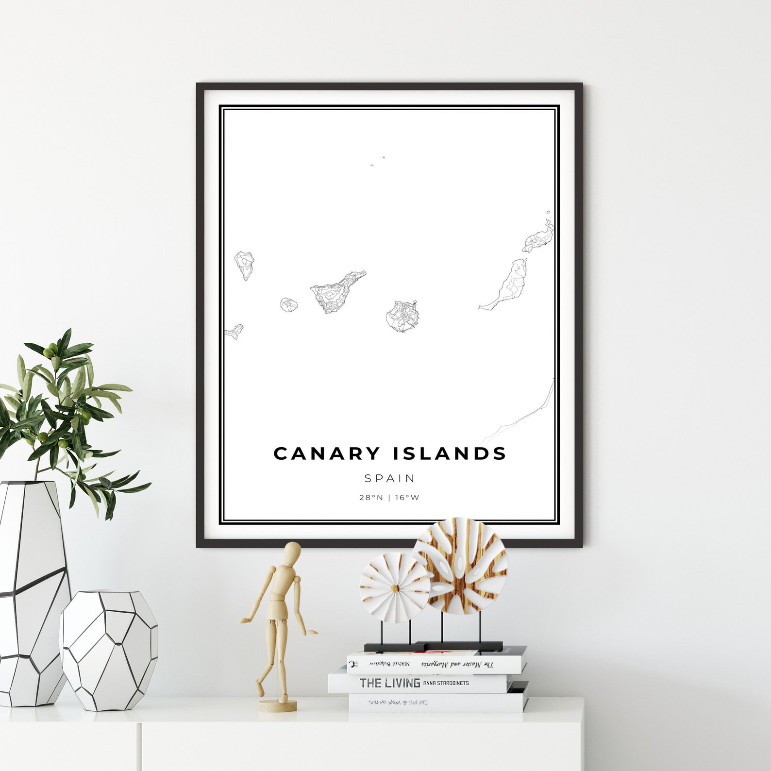 Canary Islands Map Print Spain Road Map Poster Islas - Etsy