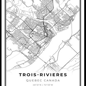 Trois-rivieres Map Print Quebec QC Canada City Street Road - Etsy