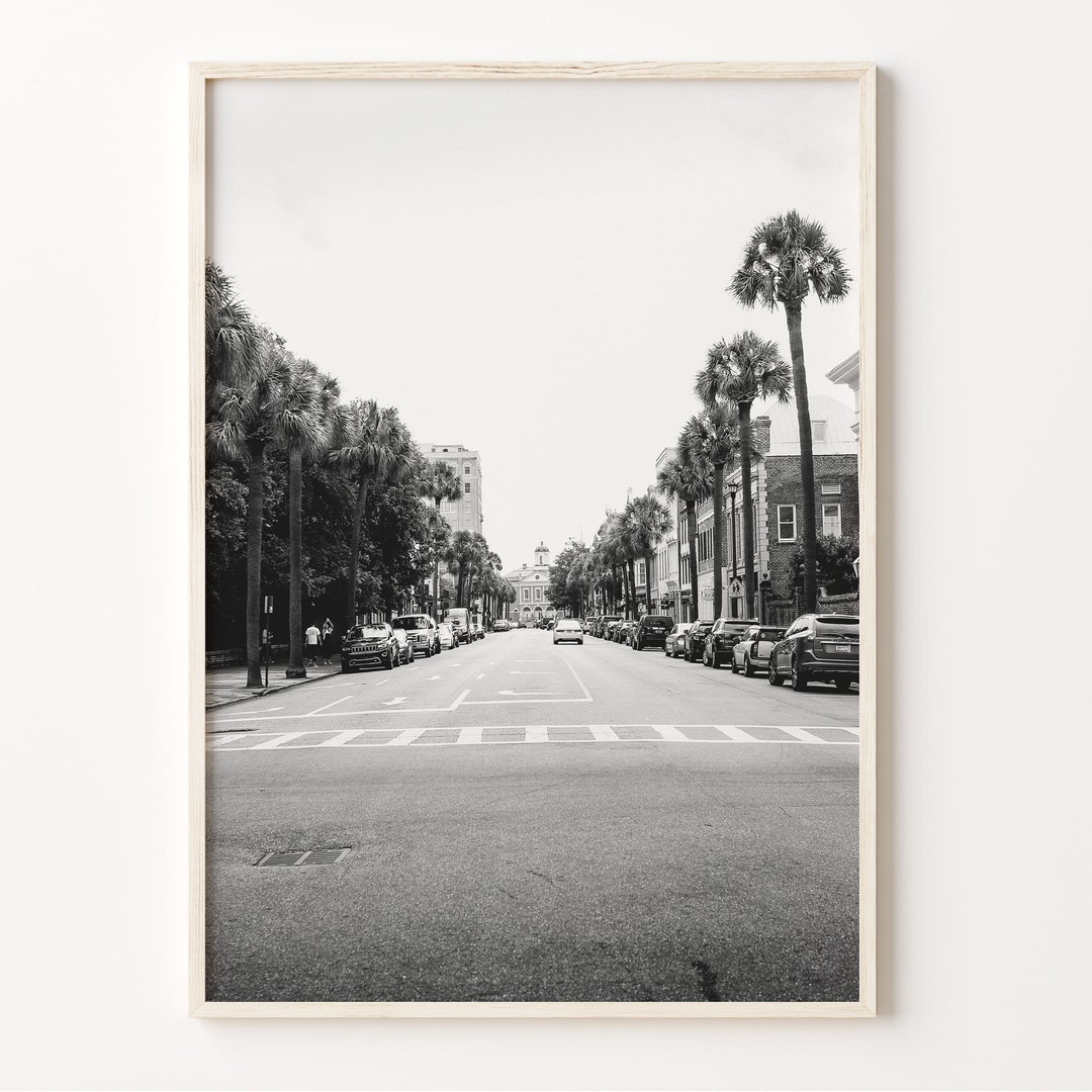 Charleston Street Photo: Black and White South Carolina Wall Art - Etsy