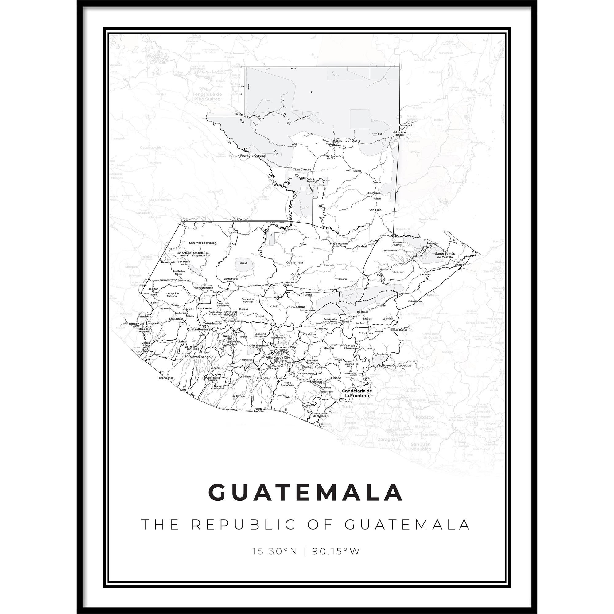 Guatemala Map Poster Print Country Street Road Map Wall Art - Etsy