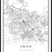 Chico Map Print California CA USA Map Art Poster Butte - Etsy