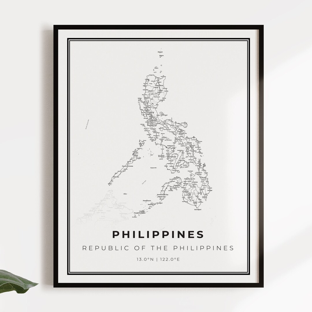Philippines Map Print: Country Road Wall Art - Etsy