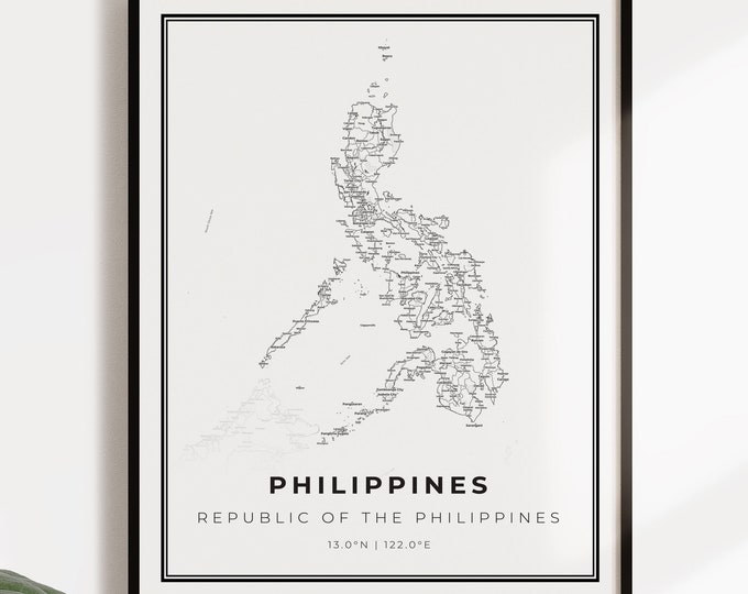 Philippines Illustrated Map / Print /wall Art / Travel Gift - Etsy