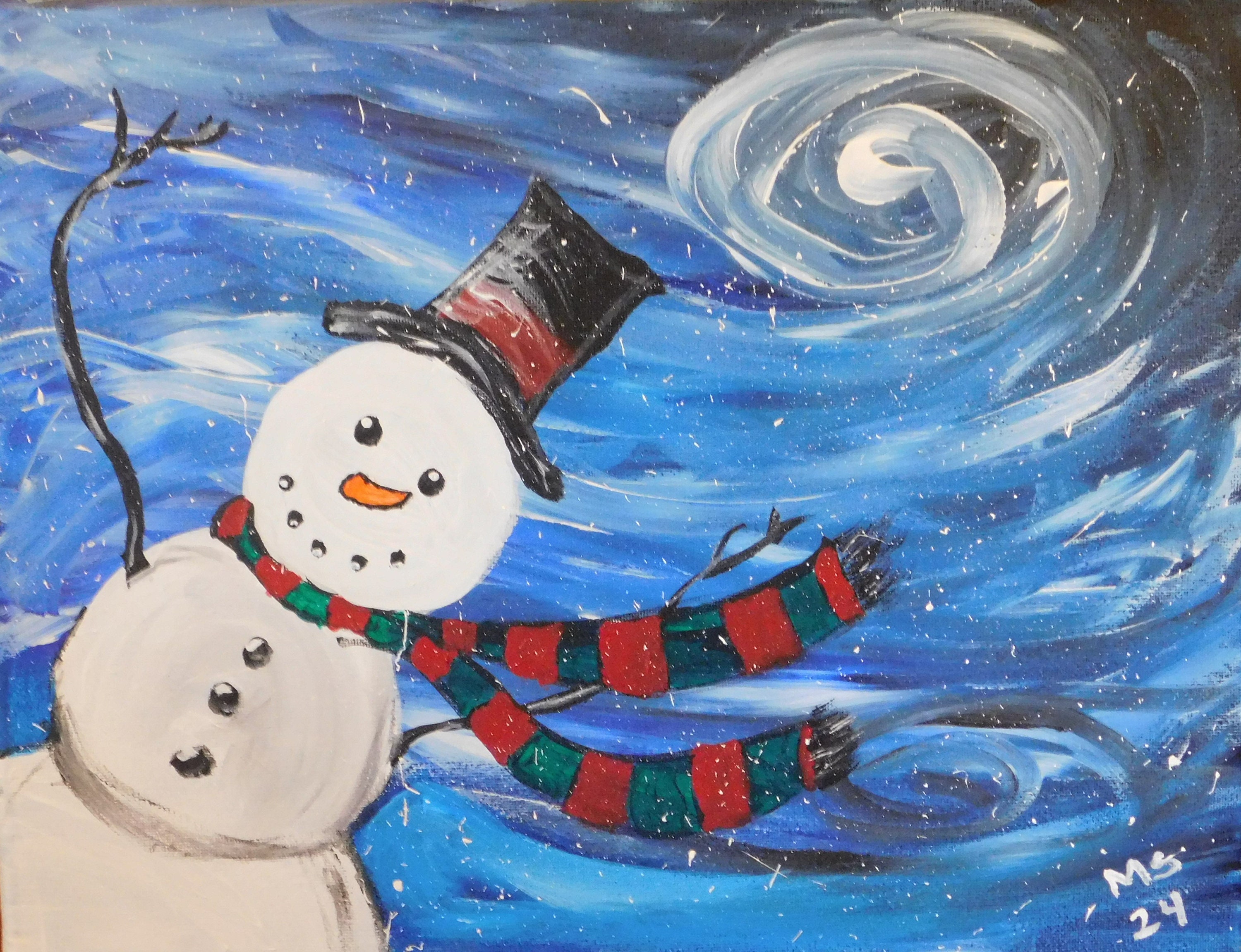 Windy Snowman - Etsy