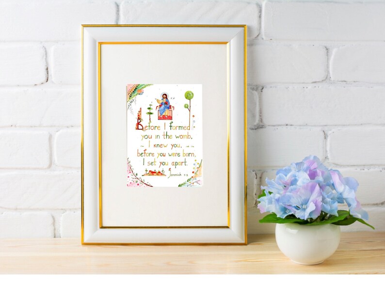 Digital Wall Art Art, Printable Bible Verse, Hand Drawn Illustration ...