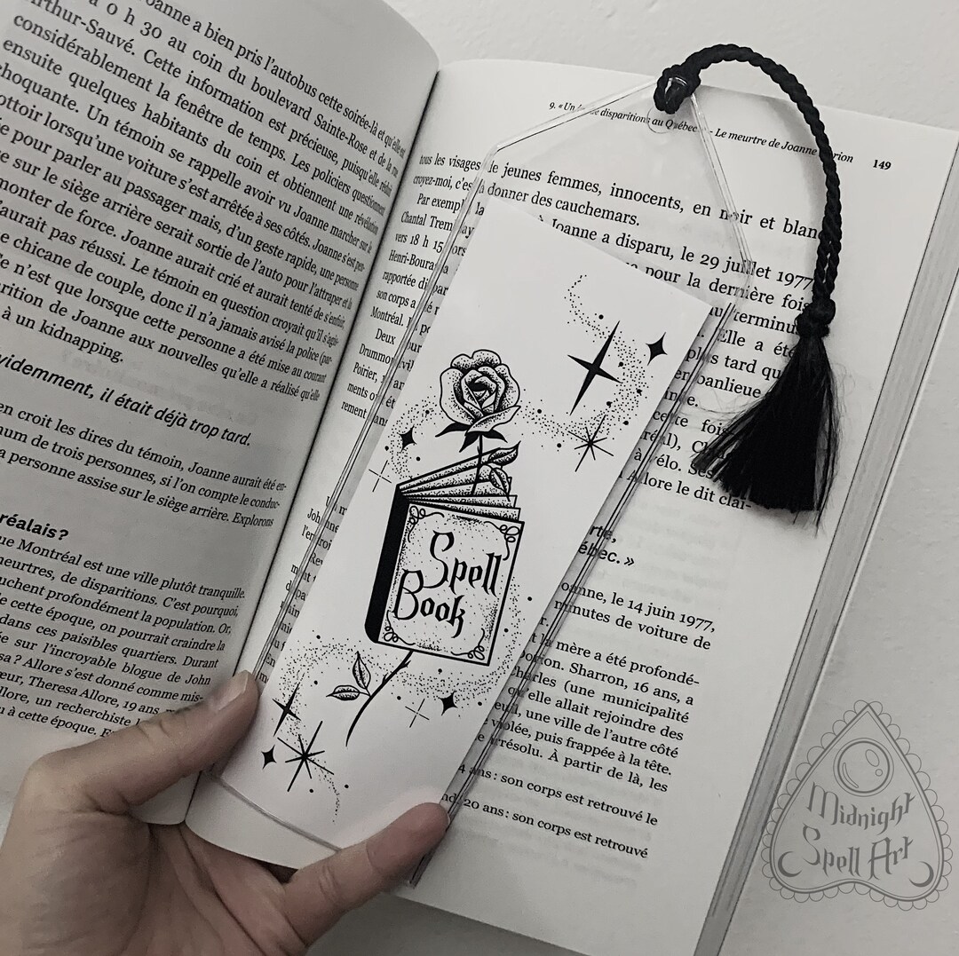 Bookmark spell Book Placeholder Magic Witchy Illustration - Etsy UK