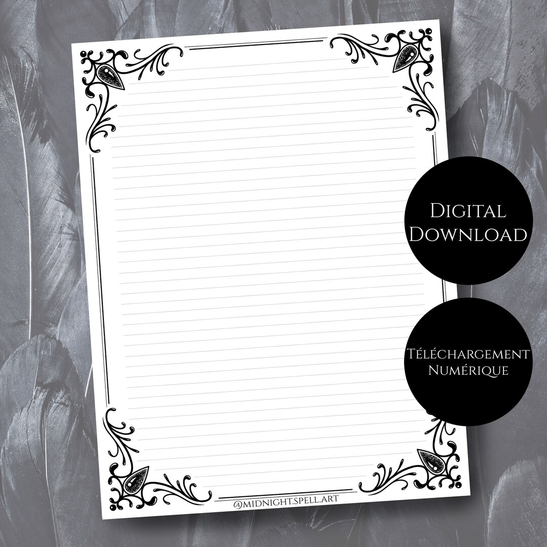 Lined Page - Digital Download | 8.5x11 | Book of Shadows - Etsy
