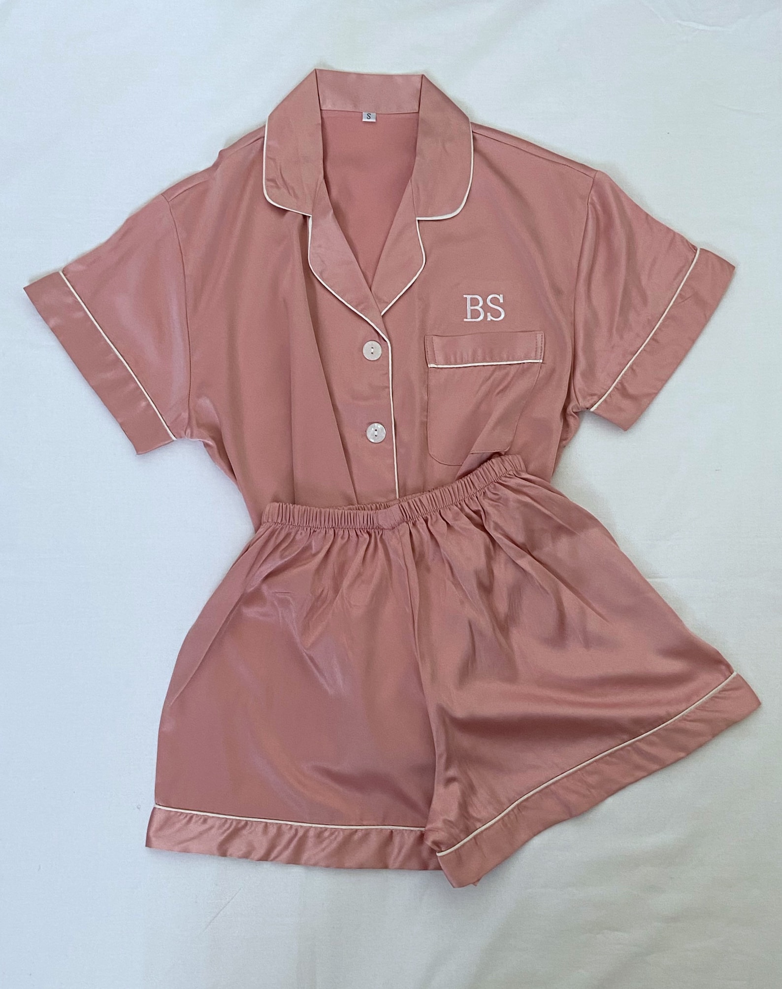 Personalised Silky Satin Pyjamas Set - Etsy UK