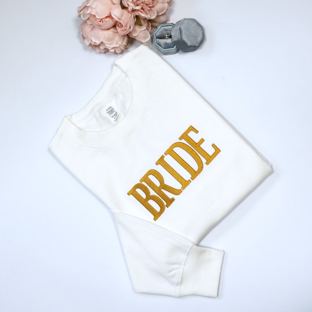 Embroidered Bride Jumper Personalised Bride Jumper Bride Sweat Shirt ...