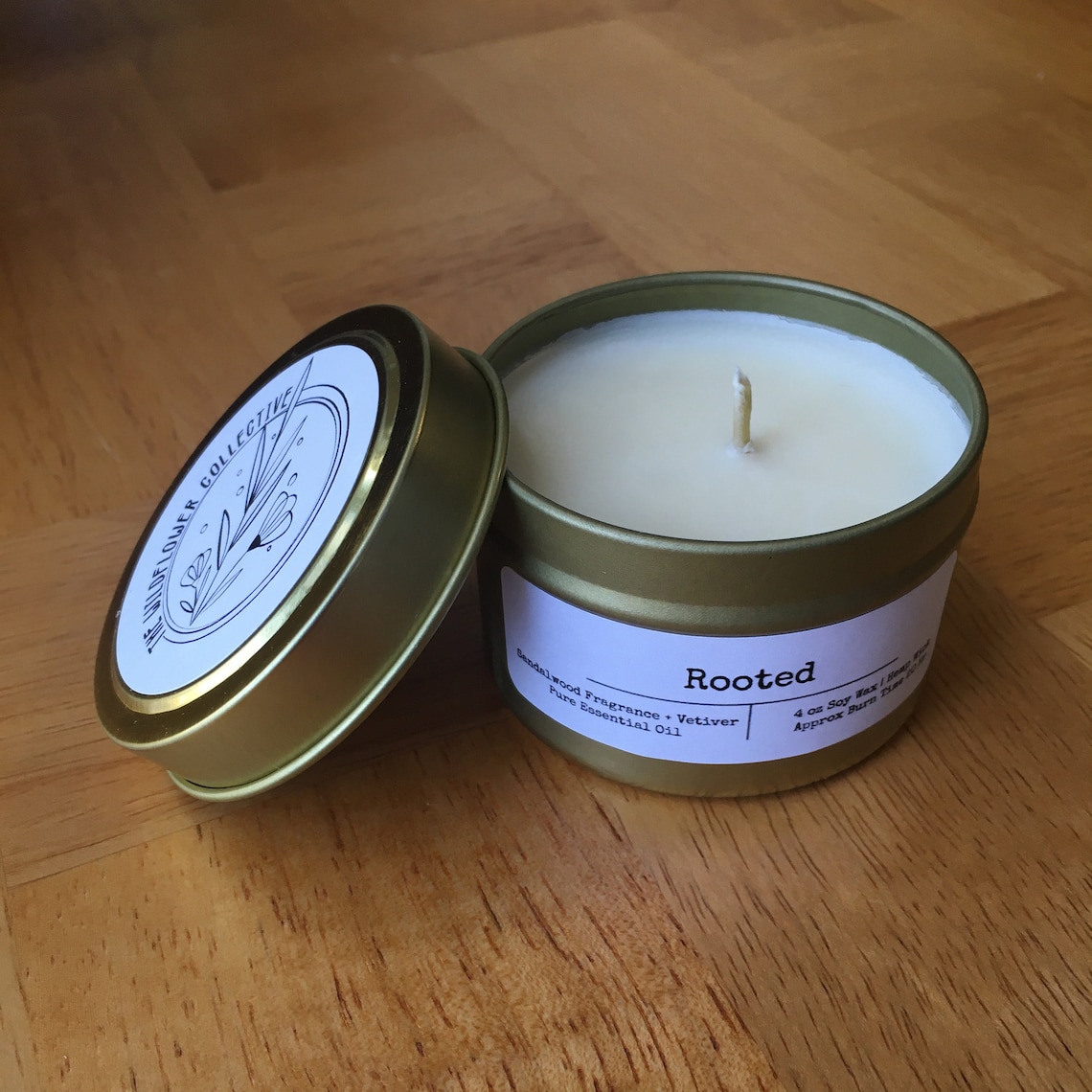 Rooted Soy Candle | Sandalwood | Vetiver | the Wildflower Collective ...
