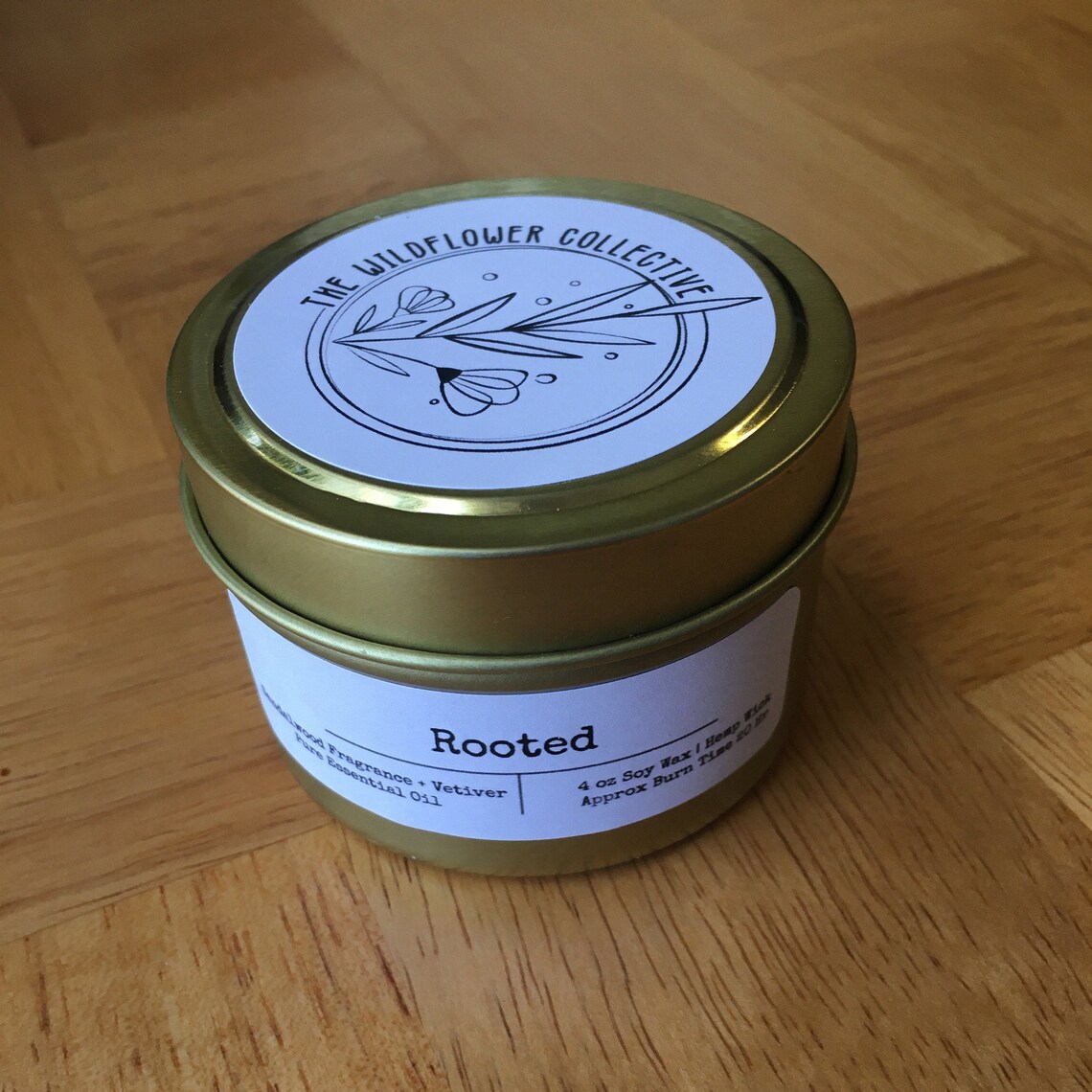 Rooted Soy Candle | Sandalwood | Vetiver | the Wildflower Collective ...