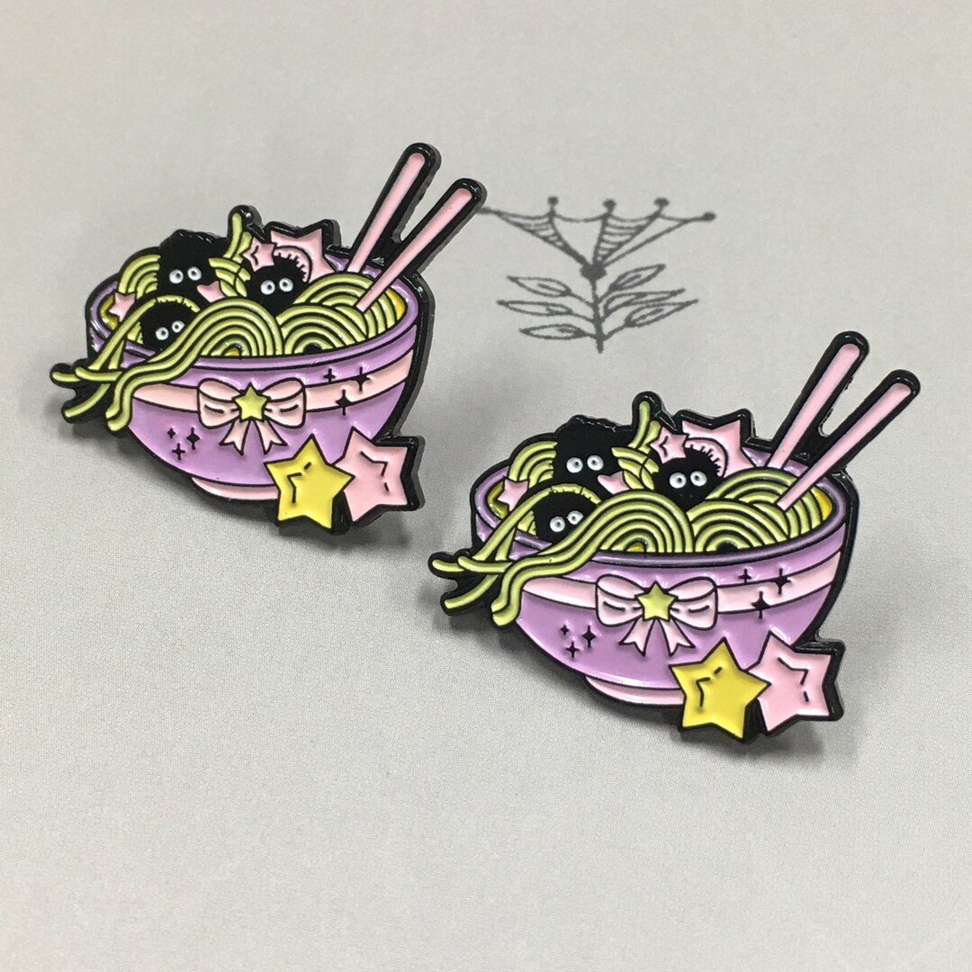 Spaghetti Badge, Noodle Badge Enamel Pin, Enamel Pin Display, Pink Big ...