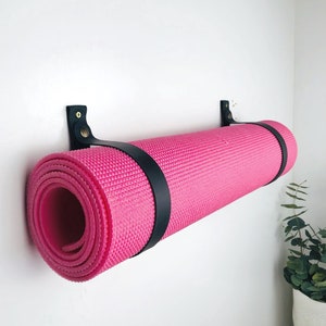 Yoga Mat Storage Rack Workout Mat Holder Wall Hanging Leather - Etsy