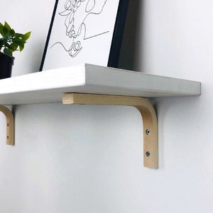 30 32 34 36 Inch White Floating Shelf Wood Wall Shelf With Brackets Unique Modern Shelves on Wall Etsy