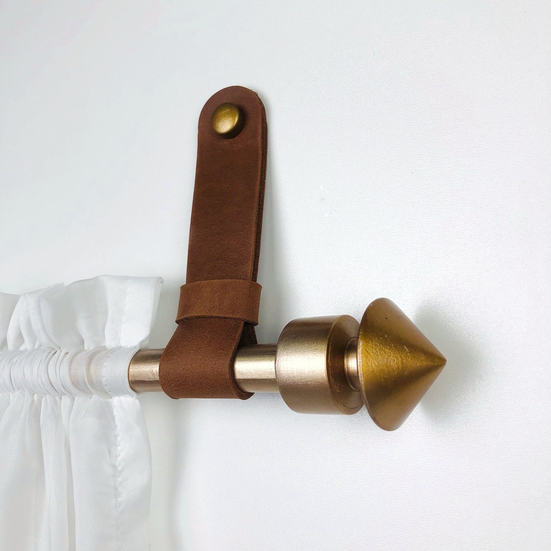 Leather Curtain Rod Holder Drapery Rod Brackets Wall Hanging - Etsy