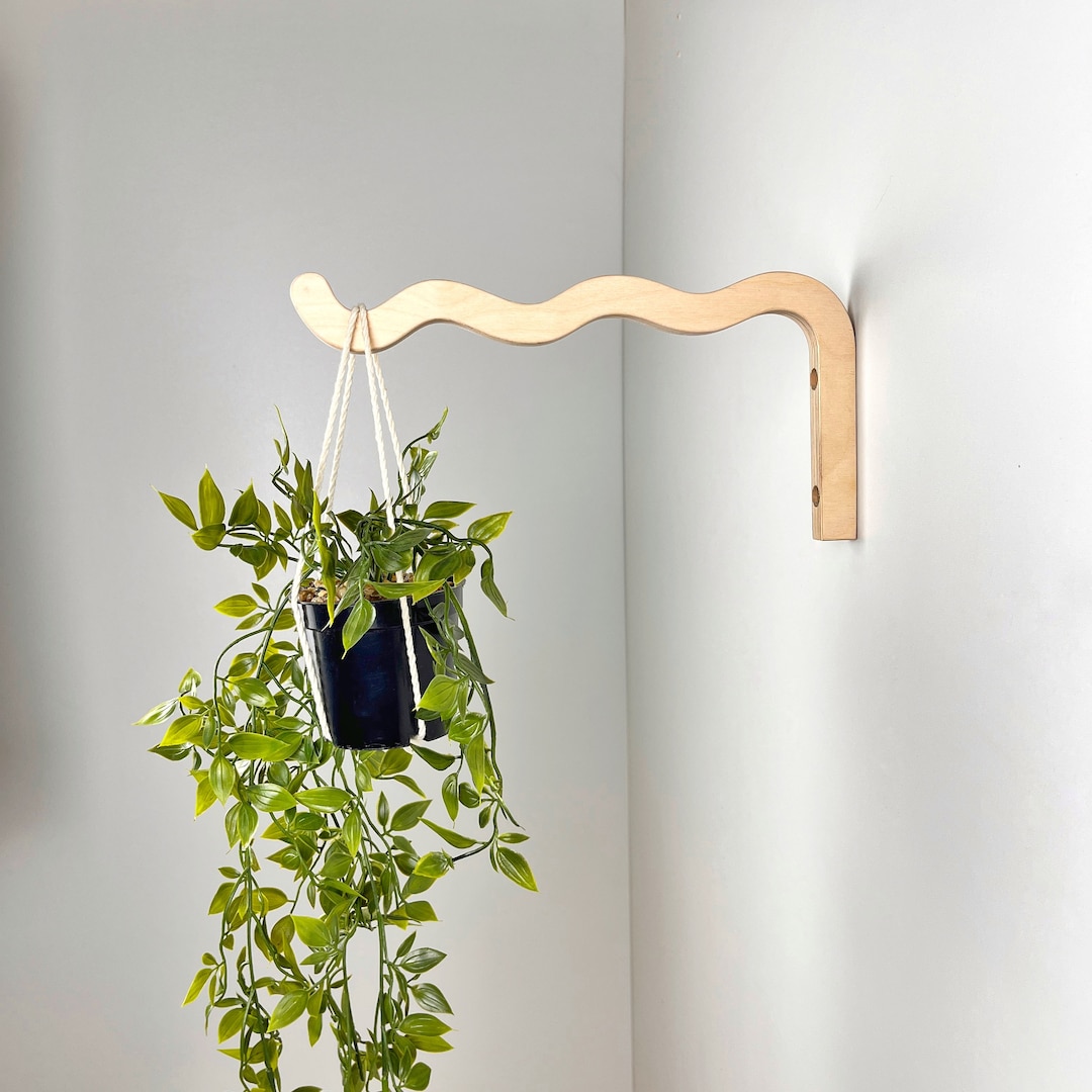 12 Inch Long Wall Plant Hanger Hook, Indoor Wavy Bracket for Hanging ...