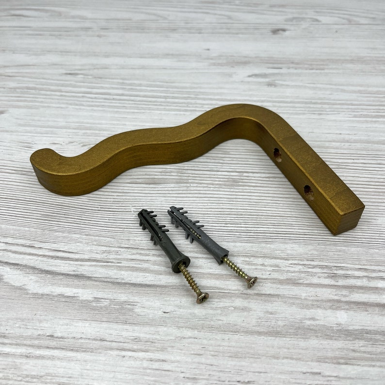 Bronze Wooden Plant Hanger Hook, Wavy Wall Bracket - Etsy