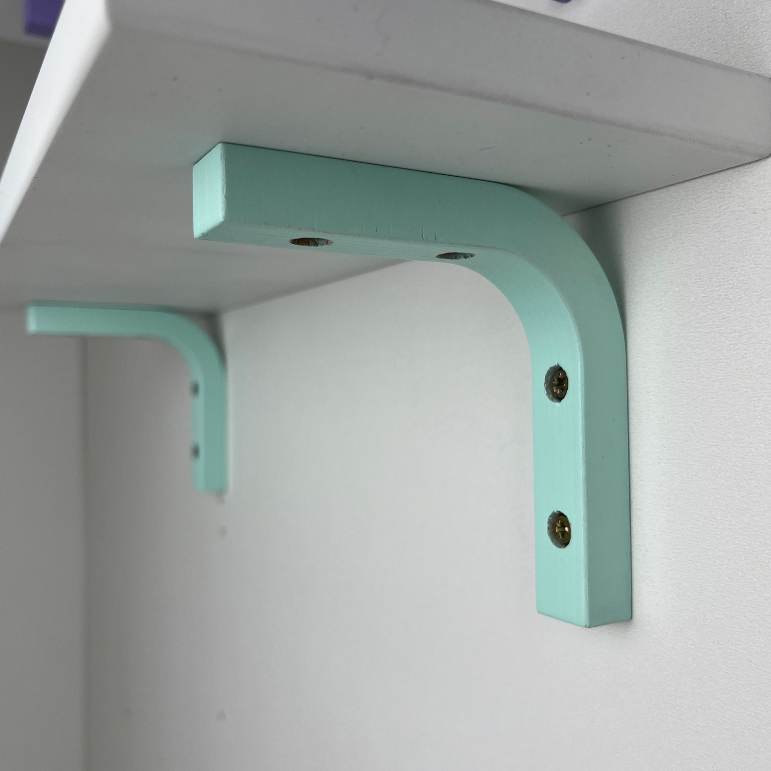 4x4 Inch Wooden Colorful Shelf Brackets | Small L-shaped Wall Support ...