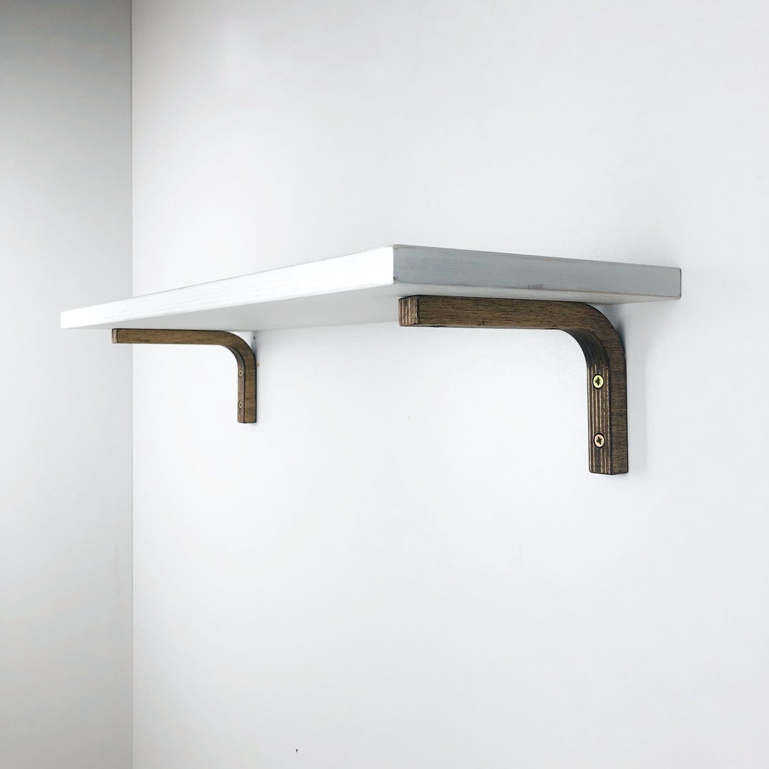6 Inch Wood Floating Shelf Brackets | Modern Wall L Brackets for ...