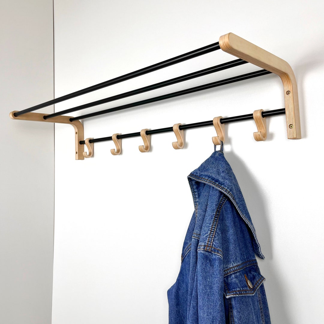 Entryway Wall Coat Rack With Hooks | Modern Hallway Coat Hooks With ...
