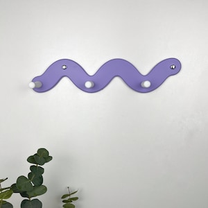 Cute Colorful Snake Coat Hanger for Wall | Wavy Worm Hook Rack for Cozy ...