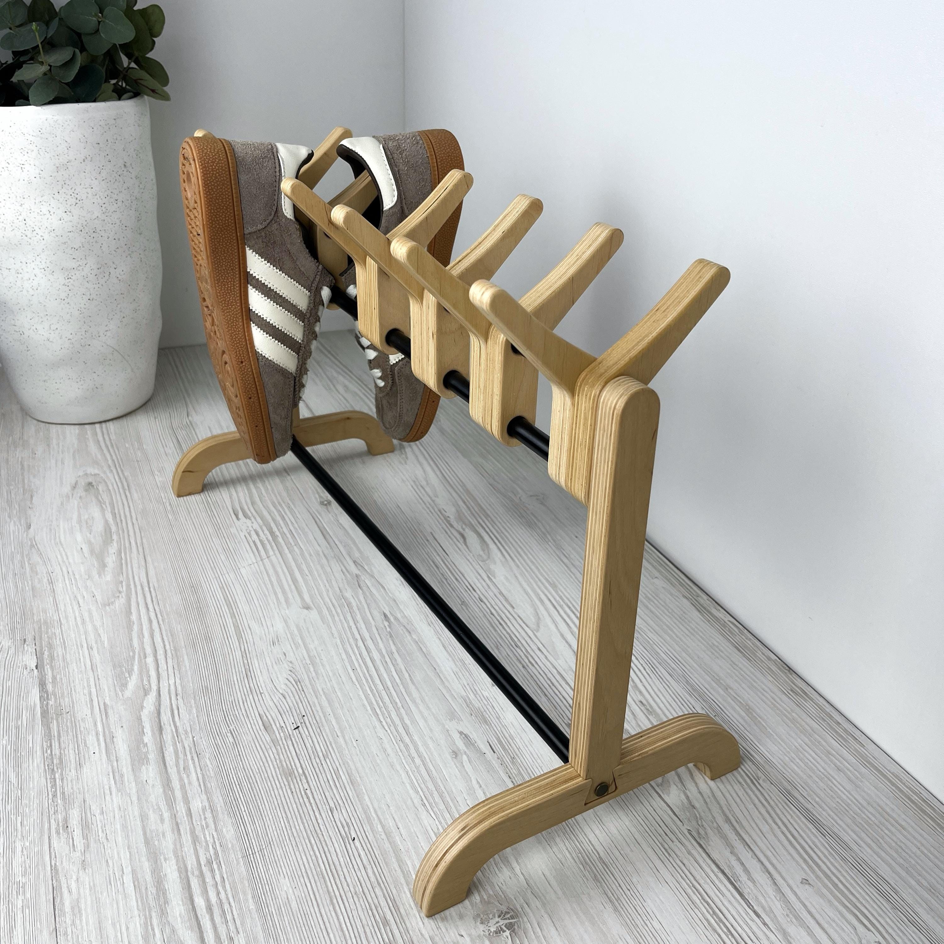 Double Sided Wooden Shoe Stand | Unique Shoe Rack for Entryway | 6 Pair ...