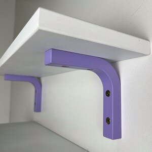 16 Inch Small White Wooden Floating Shelf With Bright Brackets ...