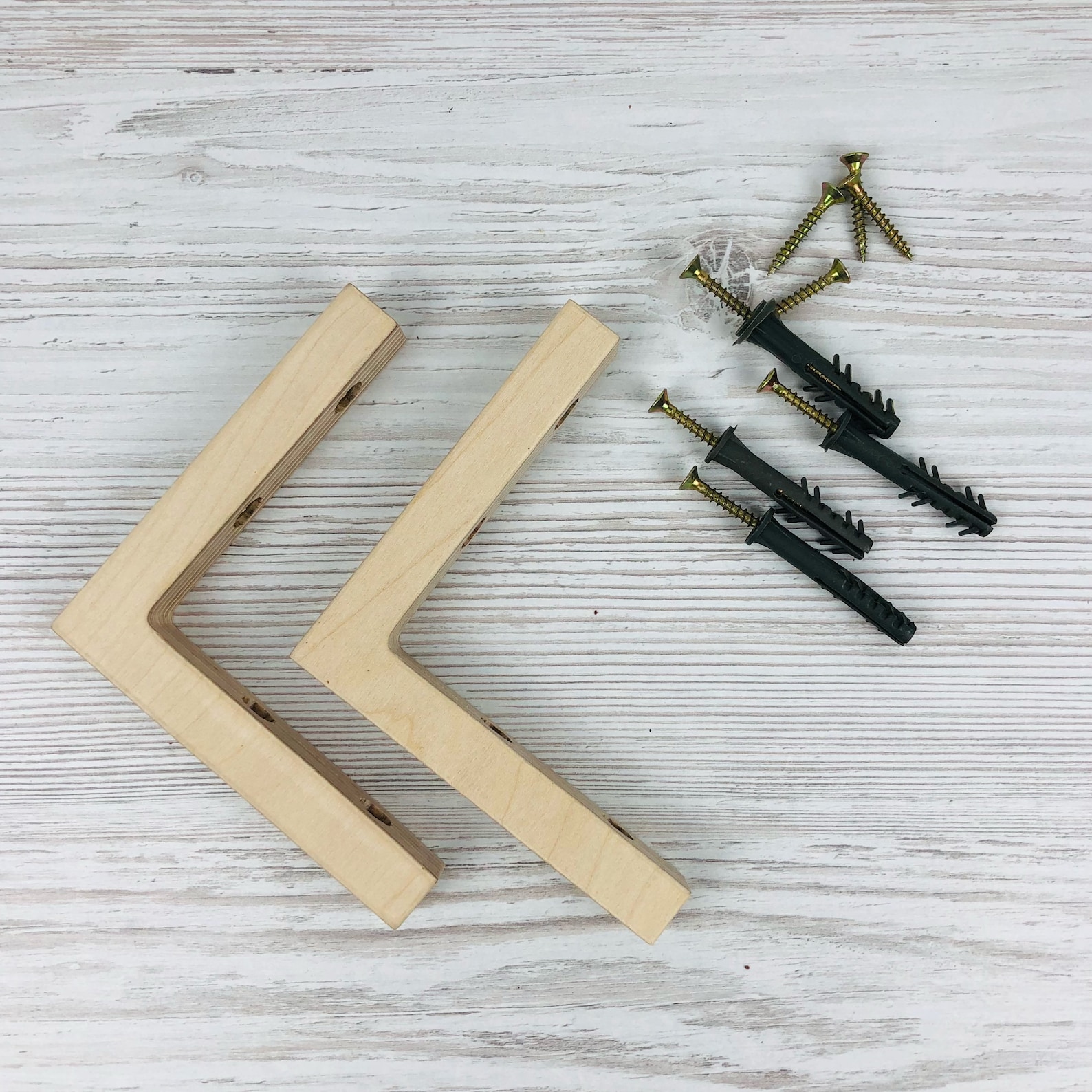 Small Wooden Shelf Brackets | L Shaped Wall Brackets for Floating ...