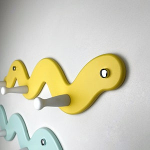 Squiggle Snake Coat Rack With 3 Hooks | Wavy Colorful Peg Rail Hooks ...