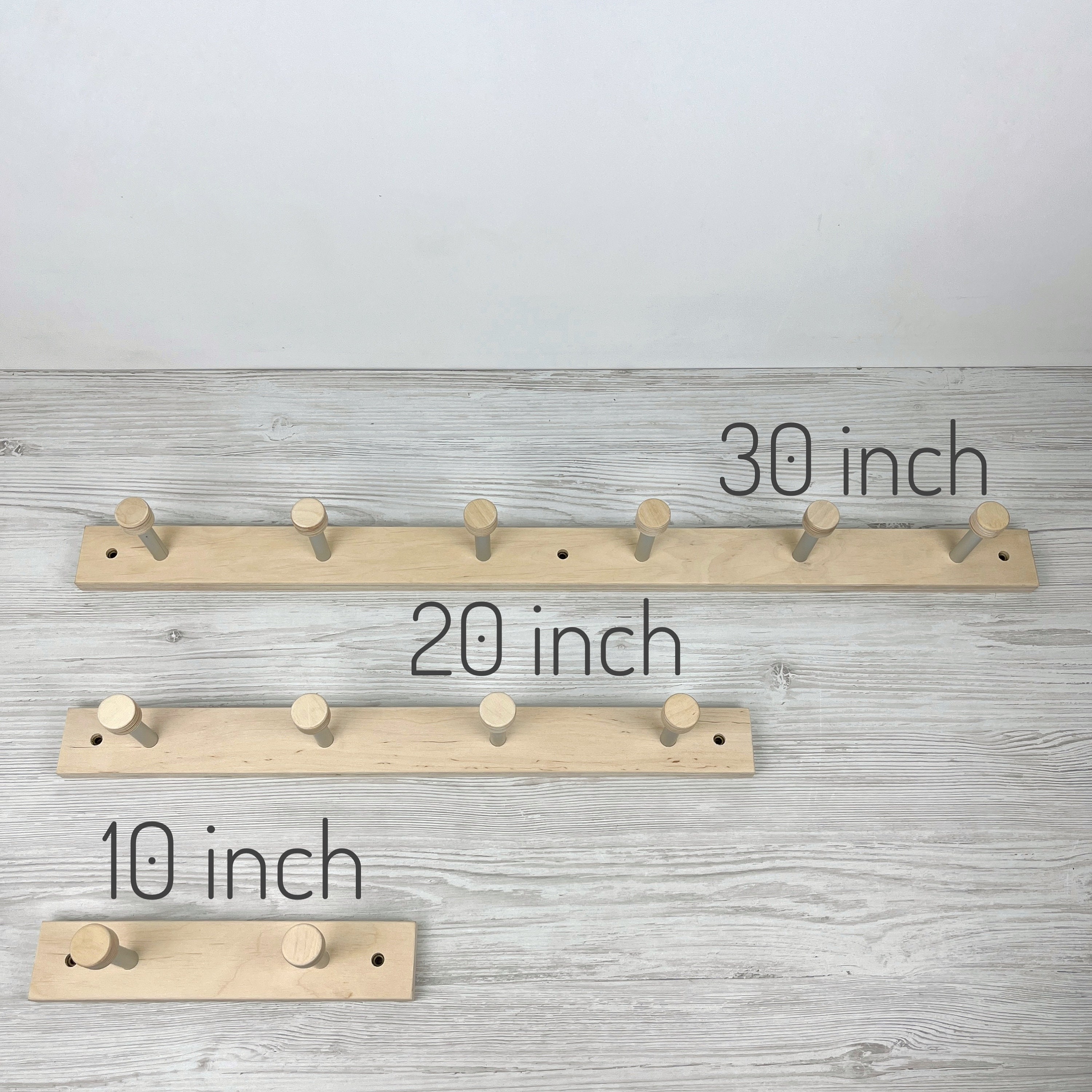 Modern Peg Rail Coat Rack for Wall | Wood and Metal Hook Hanger for ...