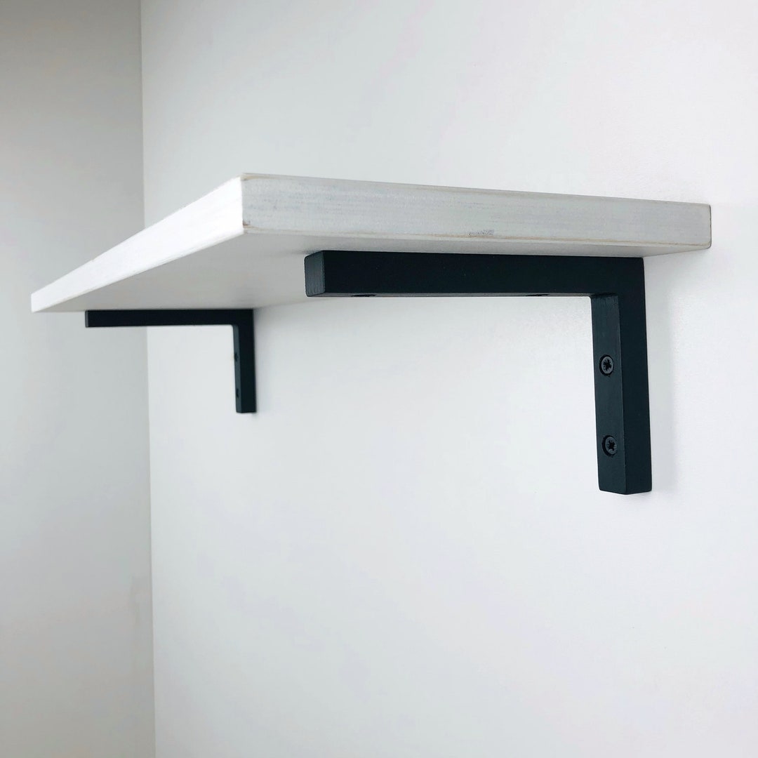 Black Modern Wall Brackets for Shelves Floating Shelf Wood Brackets - Etsy