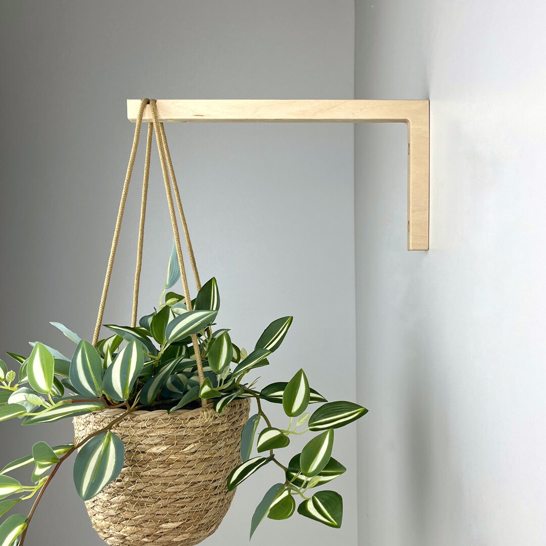 Long Wood Wall Plant Hook | Indoor Plant Hanger Bracket for Hanging ...