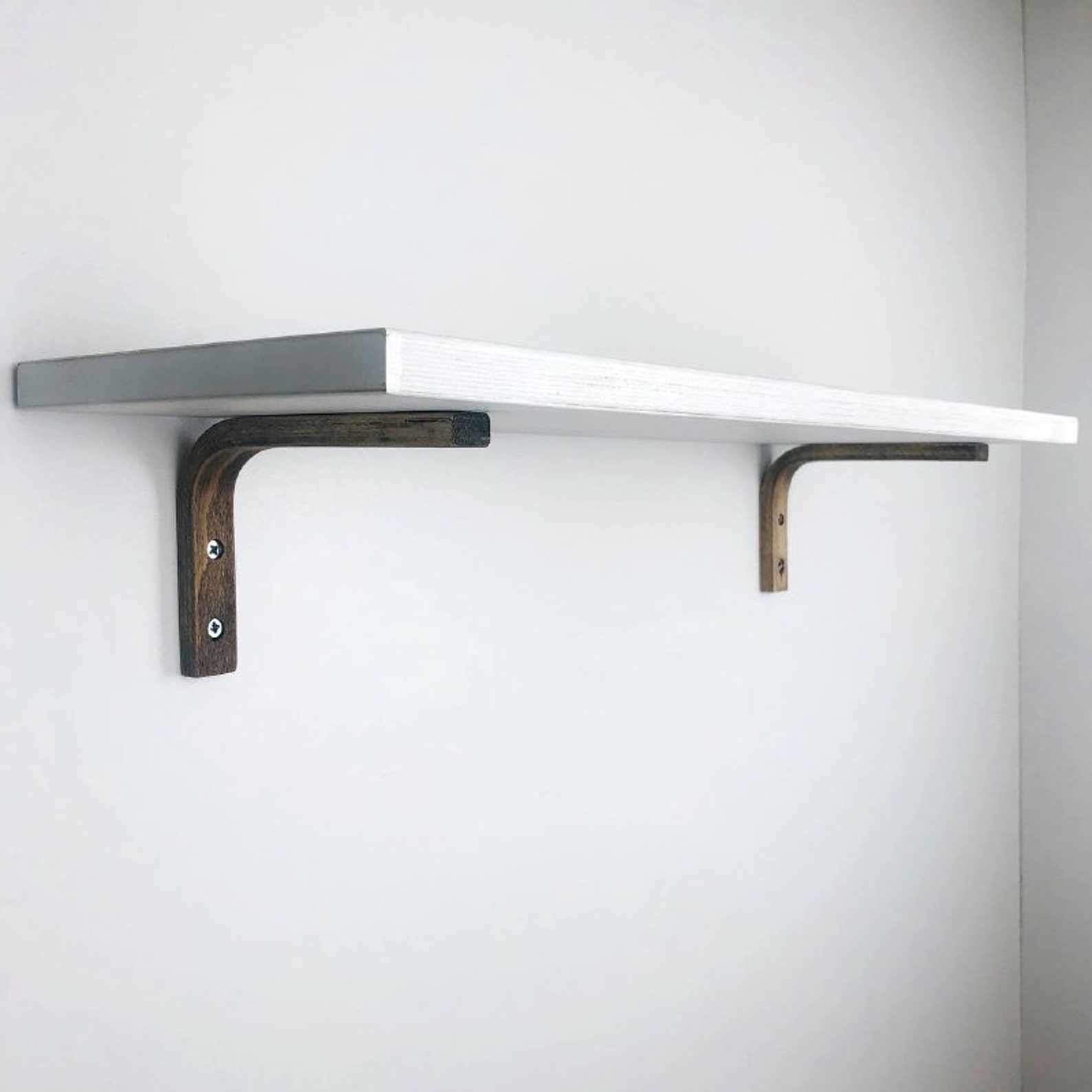 Wood Shelf Brackets Modern Wall Brackets for Shelving Floating - Etsy