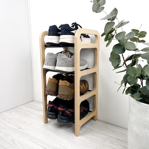 Wood Corner Shoe Rack: Small Space Entryway Organizer - Etsy
