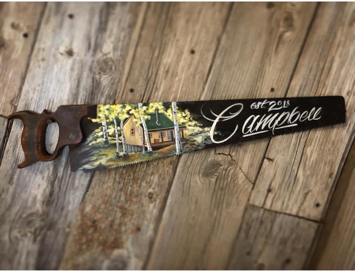 Customizable Painted Saw simple - Etsy