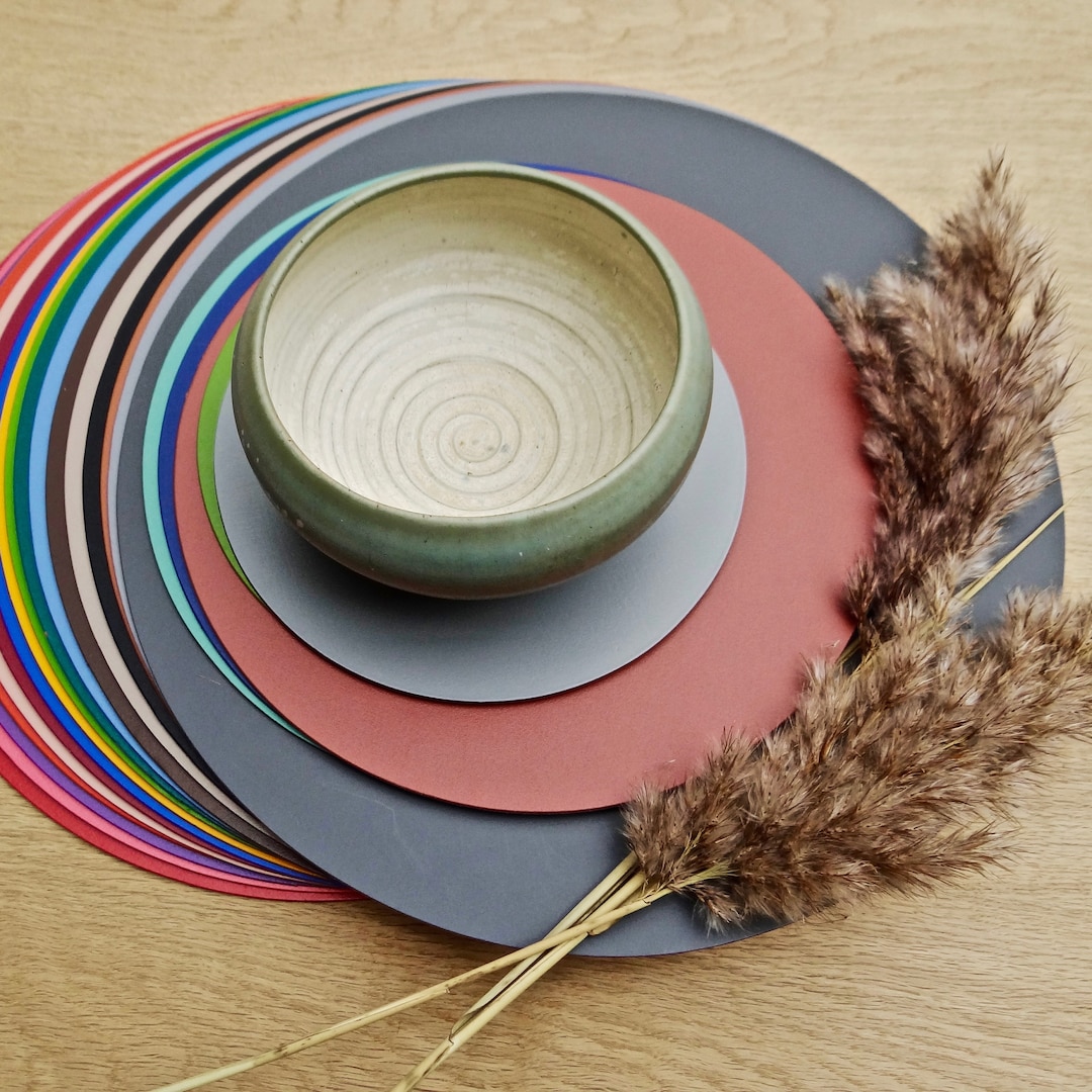Round Leather Placemat - Etsy UK