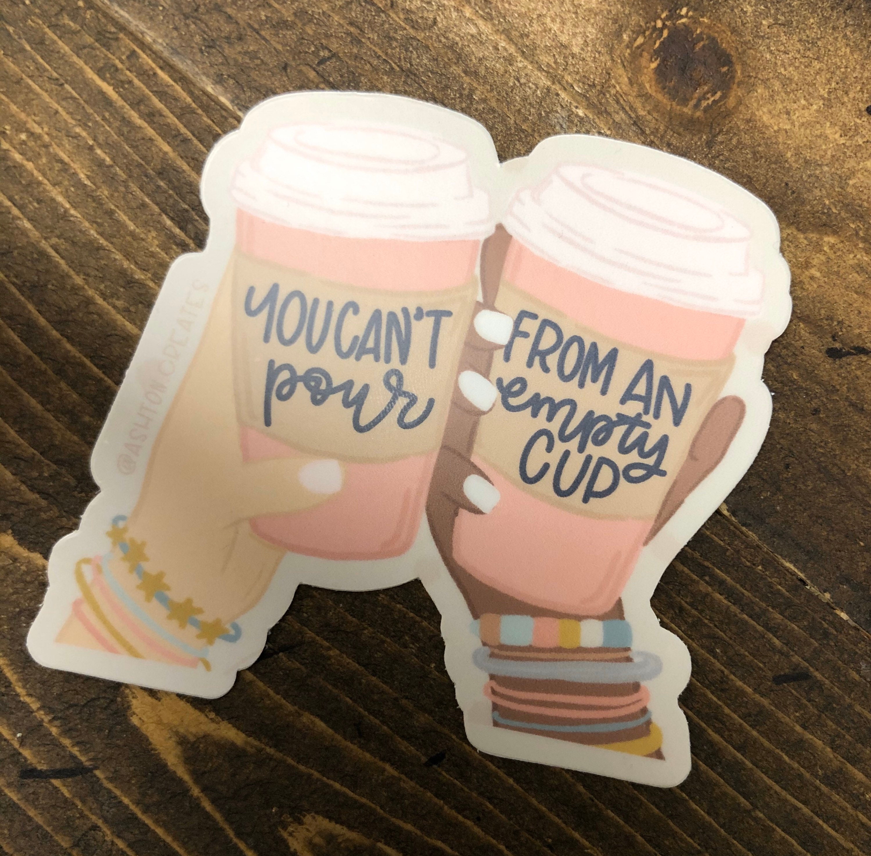 Empty Cup Decal // Encouraging Decal // Self Care Decal // | Etsy